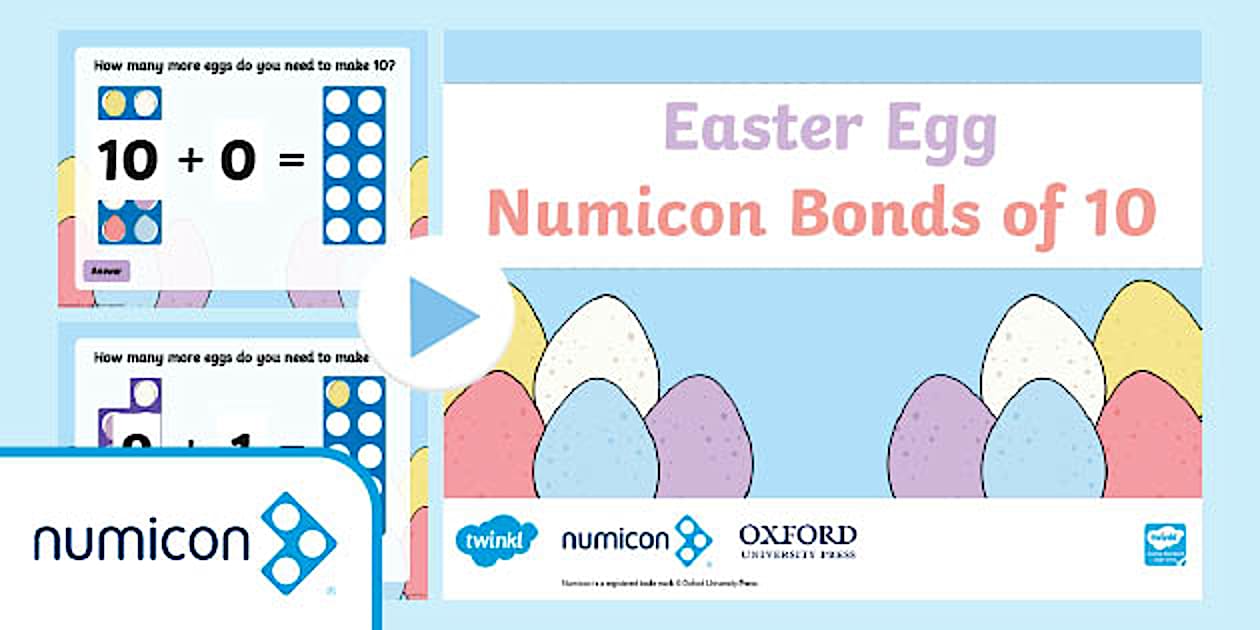 Easter Egg Number Bonds of 10 Numicon Shapes PowerPoint